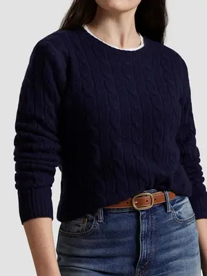 Polo Ralph Lauren Cashmere Cable-knit Crewneck Sweater - Hunter Navy