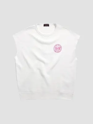 Polo Ralph Lauren Pink Pony Sleeveless Fleece Sweatshirt - Ceramic White