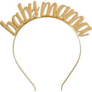 JOLLITY & CO Jollity & Co Milestone Events Metal Headband Gold Baby Mama