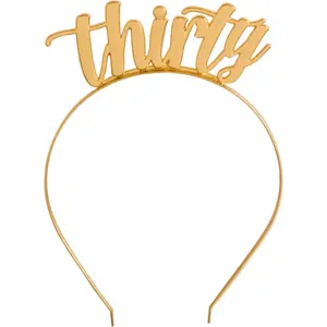 JOLLITY & CO Jollity & Co Milestone Events Metal Headband Gold Thirty