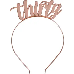 JOLLITY & CO Jollity & Co Milestone Events Metal Headband Rose Gold Thirty