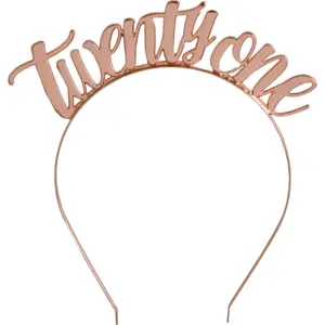 JOLLITY & CO Jollity & Co Milestone Events Metal Headband Rose Gold Twenty One