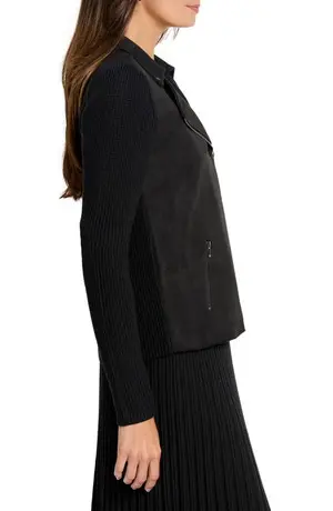 NIC+ZOE Mixed Media Moto Jacket
