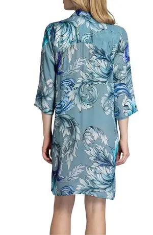 APNY Cupro Blend Shirtdress - Blue Multi