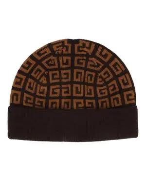 Givenchy Knit Double Face Beanie Dark Brown