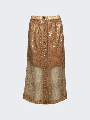 Rabanne Sequined Midi Skirt - Amber