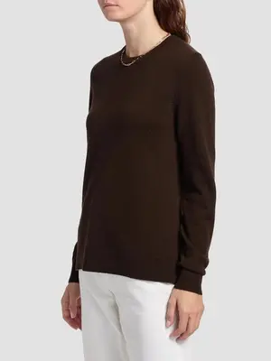 SAKS FIFTH AVENUE Cashmere Crewneck Sweater - Midnight Brown