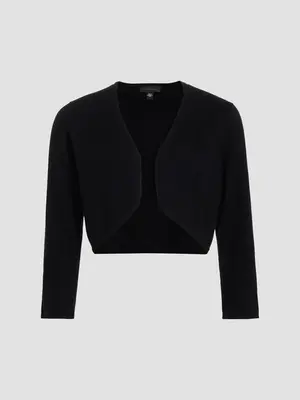 SAKS FIFTH AVENUE Collection Cashmere Cropped Open Bolero Cardigan - Black