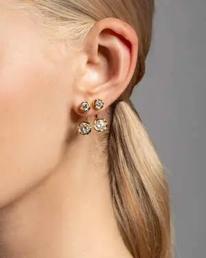 Alexis Bittar Asterales Molten Front Back Earrings - Gold