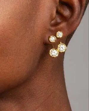 Alexis Bittar Asterales Molten Front Back Earrings - Gold