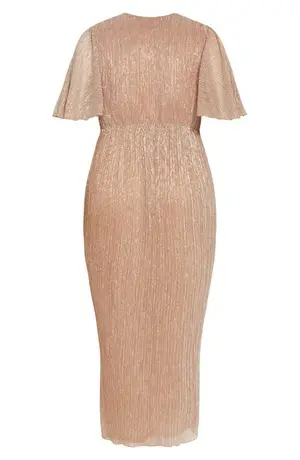 City Chic Lily Metallic Ruched Dress