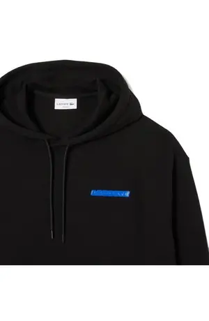 Lacoste Graphic Hoodie Sweatshirt - Black