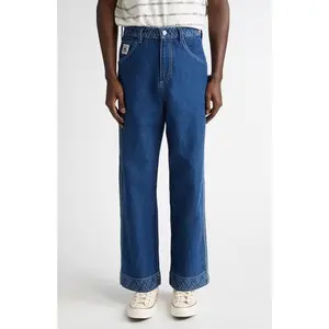 BODE Embroidered Denim Knolly Brook Trousers - Indigo