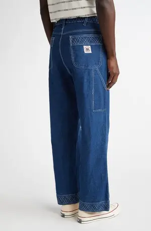 BODE Embroidered Denim Knolly Brook Trousers - Indigo