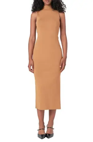 Endless Rose Metallic Body-con Midi Dress