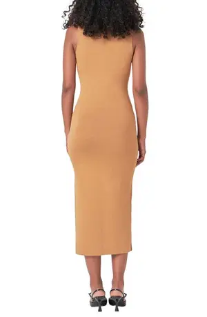 Endless Rose Metallic Body-con Midi Dress