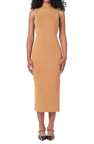 Endless Rose Metallic Body-con Midi Dress