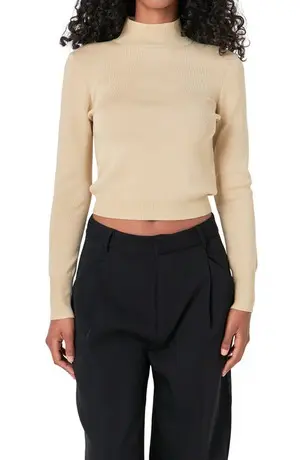 Endless Rose Metallic Crop Sweater