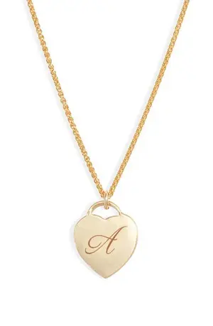 SET & STONES Set & Stones Alice Initial Heart Pendant Necklace Gold / A