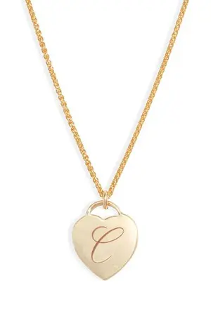 SET & STONES Set & Stones Alice Initial Heart Pendant Necklace Gold / C