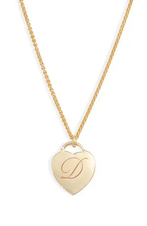 SET & STONES Set & Stones Alice Initial Heart Pendant Necklace Gold / D