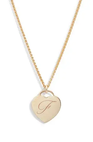 SET & STONES Set & Stones Alice Initial Heart Pendant Necklace Gold / F