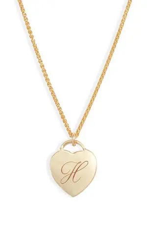 SET & STONES Set & Stones Alice Initial Heart Pendant Necklace Gold / H