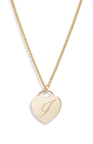 SET & STONES Set & Stones Alice Initial Heart Pendant Necklace Gold / I