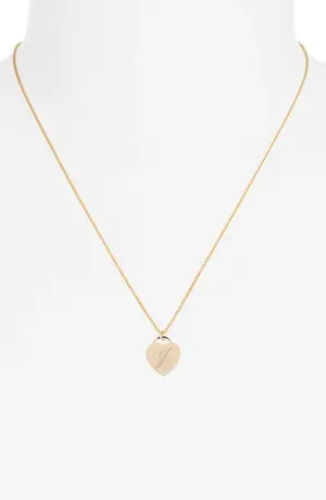 SET & STONES Alice Initial Heart Pendant Necklace - Gold / J