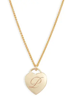 SET & STONES Set & Stones Alice Initial Heart Pendant Necklace Gold / P