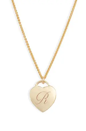 SET & STONES Set & Stones Alice Initial Heart Pendant Necklace Gold / R