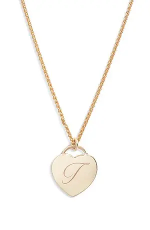 SET & STONES Set & Stones Alice Initial Heart Pendant Necklace Gold / T