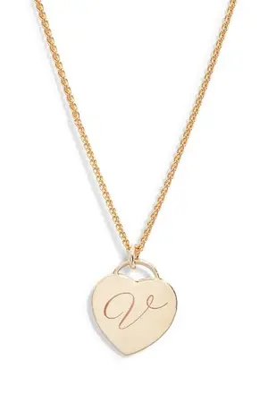SET & STONES Set & Stones Alice Initial Heart Pendant Necklace Gold / V