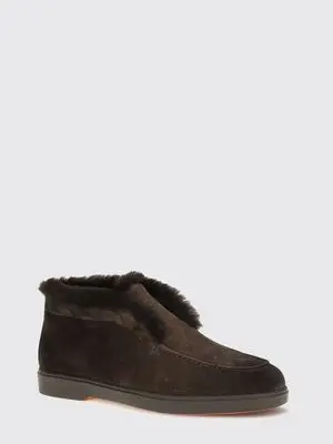 Santoni Shearling Lined Boots - Brown