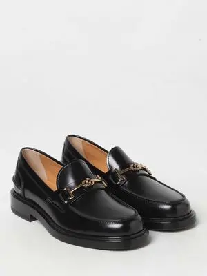 TOD'S Leather Loafers With Gold Tone Hardware