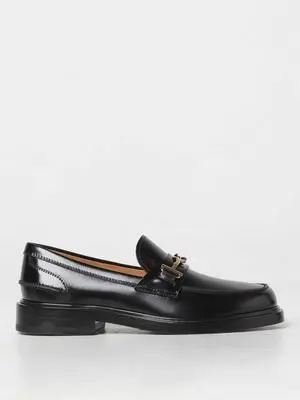 TOD'S Leather Loafers With Gold Tone Hardware - Black