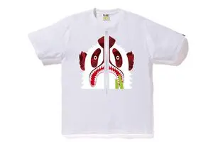 A BATHING APE Camo Panda Tee Shirt - White/red