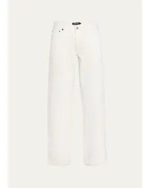 EB DENIM Low-rise Baggy Jeans - White