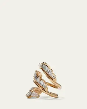 Nak Armstrong 20k Recycled Diamond Ruched Coil Ring