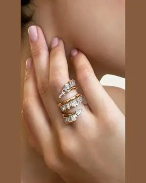 Nak Armstrong 20k Recycled Diamond Ruched Coil Ring