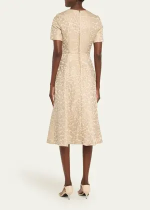 Adam Lippes Evangeline Leopard Jacquard Midi Dress