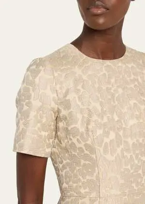 Adam Lippes Evangeline Leopard Jacquard Midi Dress