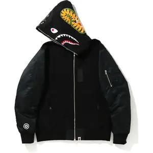 A BATHING APE Digital Camo Shark Full Zip Hoodie - Black
