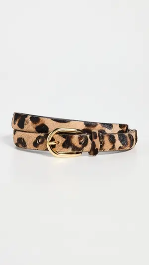 Anderson's Narrow Calf Hair Belt - Leopard