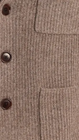 ALEX MILL Mitchell Cardigan In Marled Cashmere - Heather Walnut