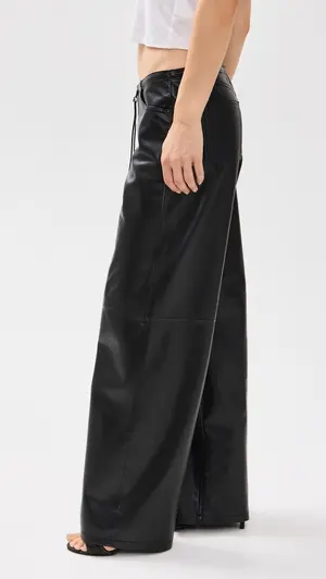 Still Here Leather Jeans - Black Leather