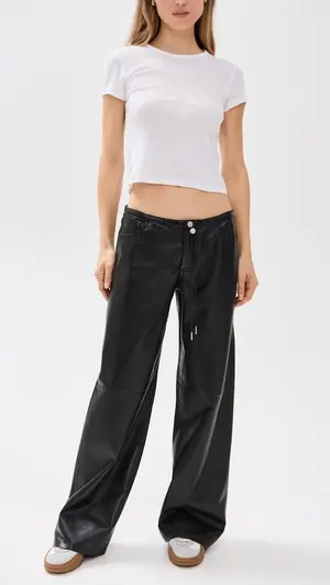 Still Here Leather Jeans - Black Leather