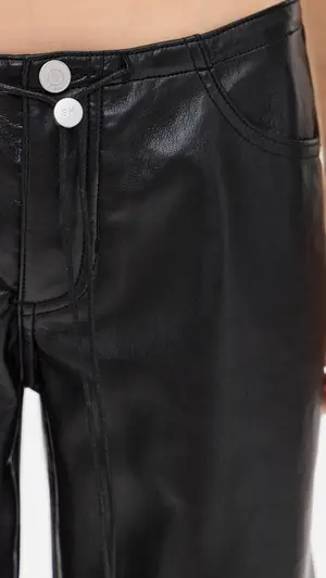 Still Here Leather Jeans - Black Leather