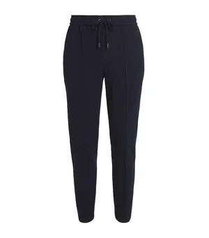Isaia Wool-cashmere Blend Drawstring Trousers - Navy