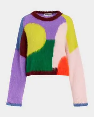 Essentiel Antwerp Essentiel Antwerp Groupie Abstract Intarsia-Knit Sweater - Telephone Booth